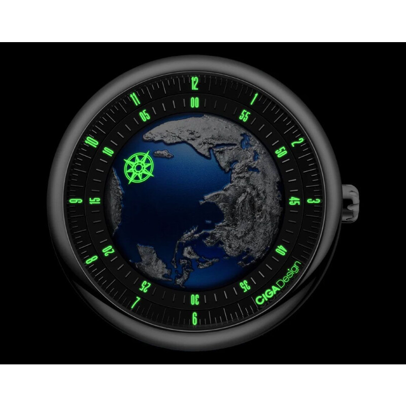 Ciga Design Blue Planet II Automatic Black Dial Men's Watch U033-SU01 ...