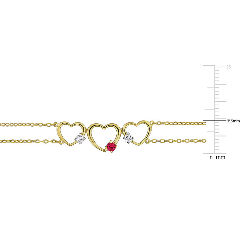 Created Forever 1/6ct TGW Created Ruby and 1/7ct TW Lab-Grown Diamond ...