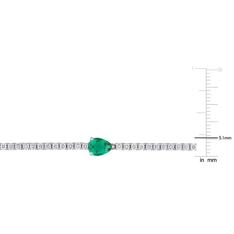 Created Forever 3 1/2ct TGW Pear-Cut Created Emerald and 1 3/5ct TW Lab ...