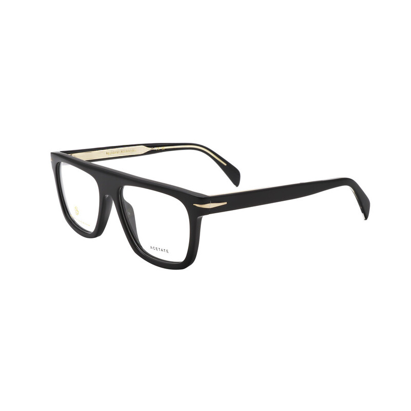 David Beckham Men's Black Rectangular Eyeglass Frames DB 7096 ...