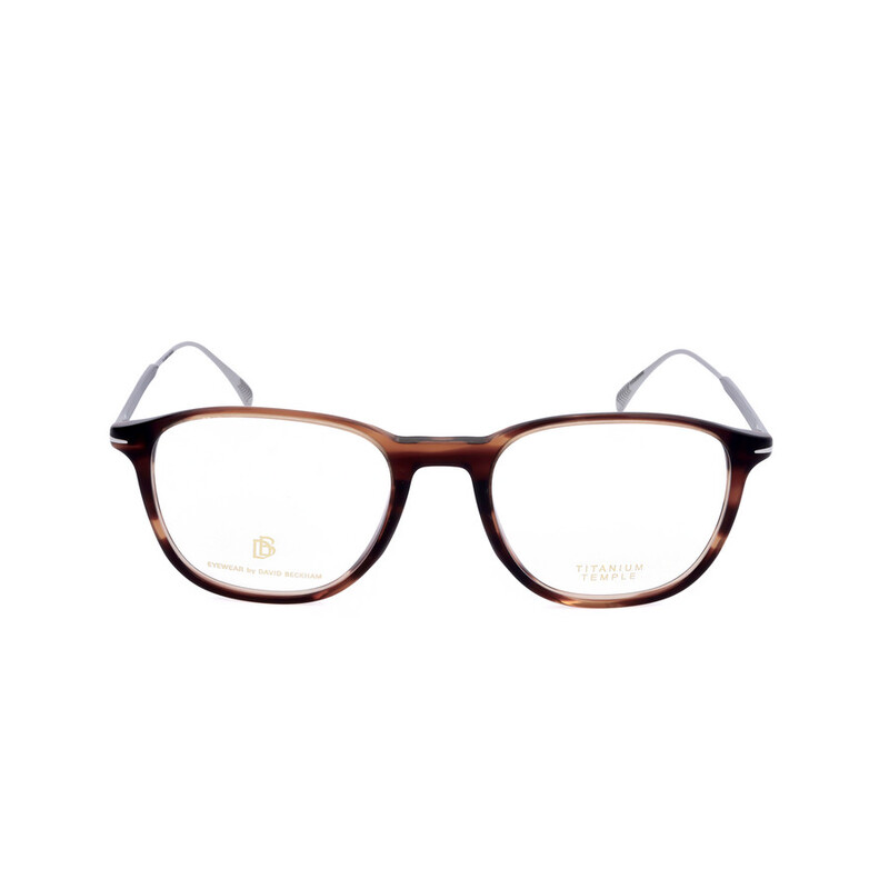 David Beckham Men's Brown Rectangular Eyeglass Frames DB 1148 ...