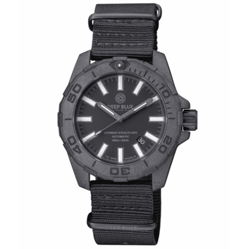 Deep Blue Daynight Stealth Ops Automatic Black Dial Men's Watch ...