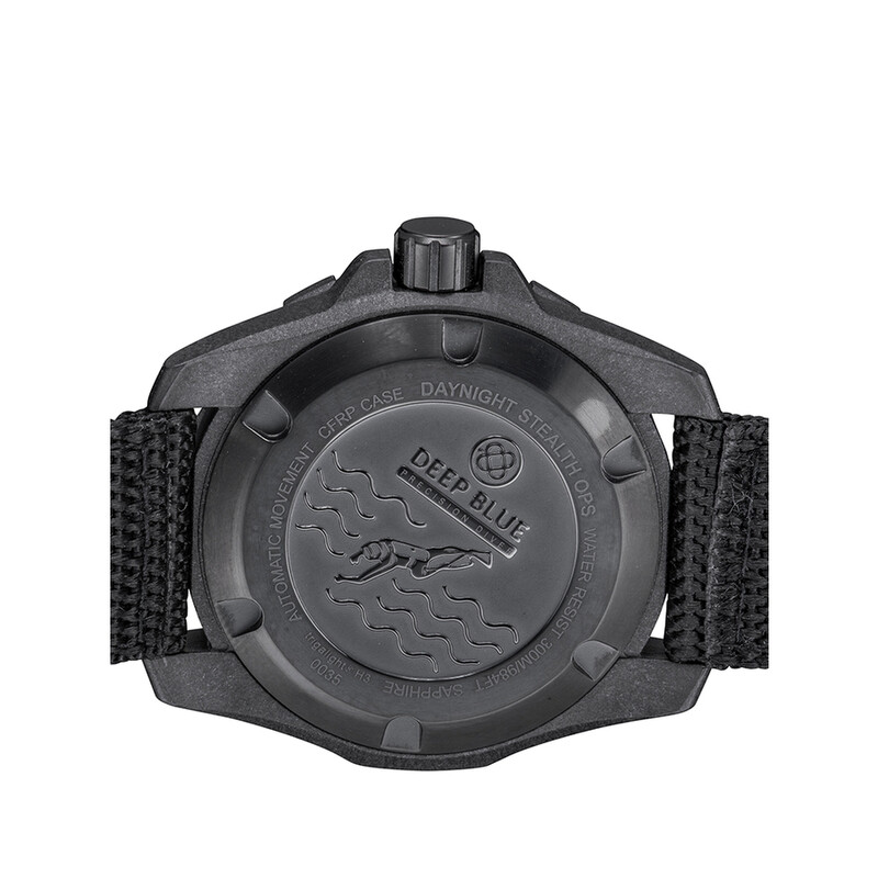 Deep Blue Daynight Stealth Ops Automatic Black Dial Men's Watch ...