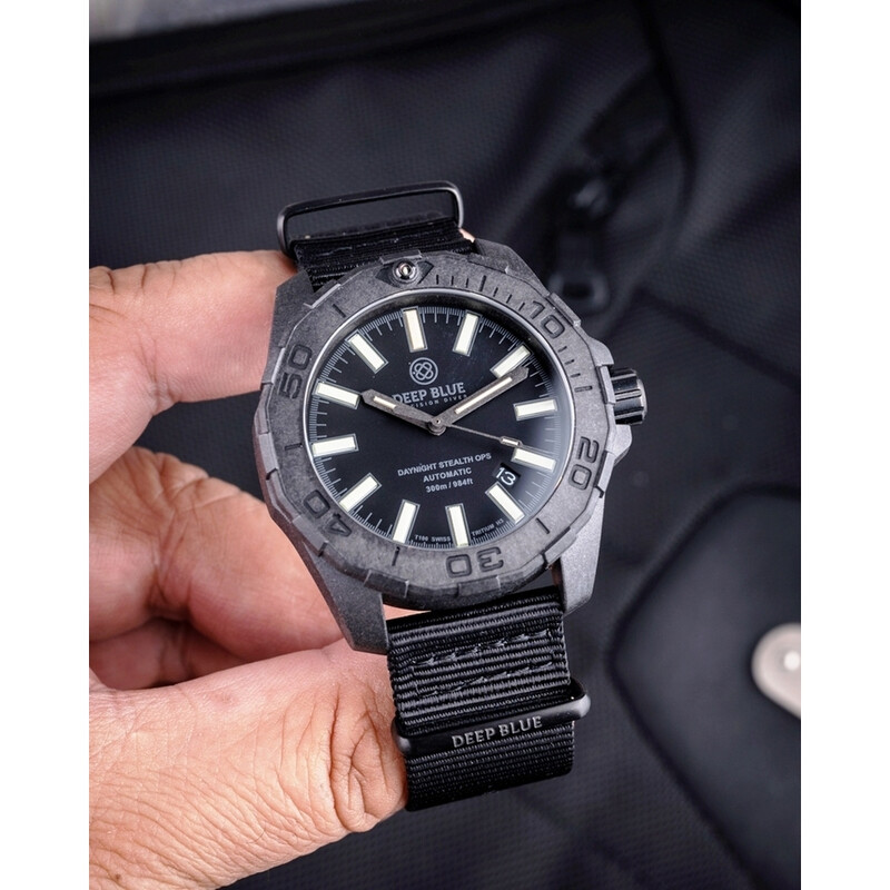 Deep Blue Daynight Stealth Ops Automatic Black Dial Men's Watch ...
