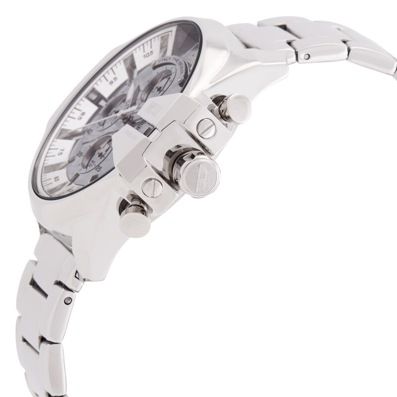 Diesel Baby Chief Chronograph Quartz Silver Dial Watch DZ4652 ...