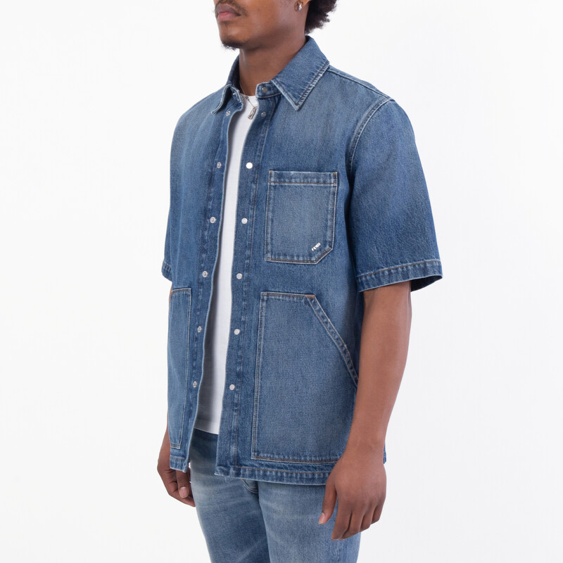 Fendi Men's Oversize Denim Shirt, Brand Size 50 ( US Size 40 ) FW1315 ...