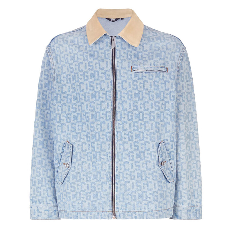GCDS Monogram Denim Harrington Jacket, Size Medium A2OM0401DA2-LIGHT ...