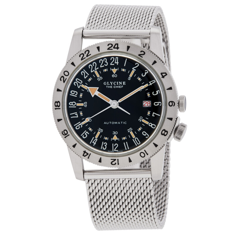 Glycine Airman Vintage The Chief Purist Automatic Black Dial Unisex ...