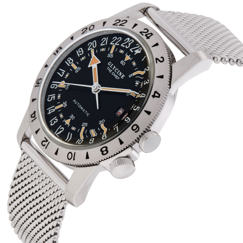 Glycine Airman Vintage The Chief Purist Automatic Black Dial Unisex ...