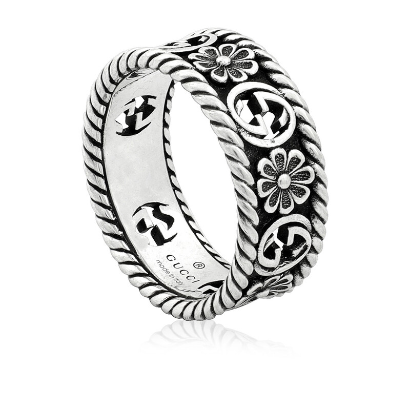 Gucci Interlocking G Silver Ring, Size 13 YBC577263001 - Jewelry ...