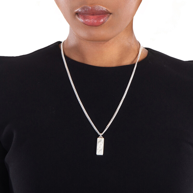 Gucci Sterling Silver Diagonal Interlocking G Necklace YBB774055001 ...