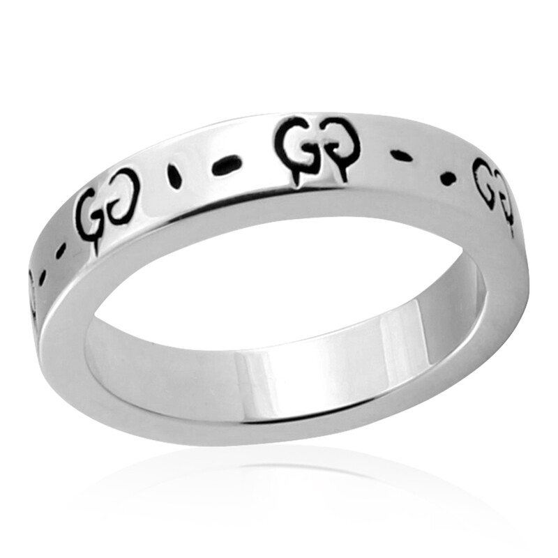 Gucci Sterling Silver GG Ghost Ring, Brand Size 19 YBC477932001 ...
