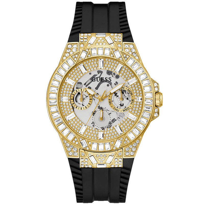 Guess Black Gold Tone Multi-Function Champagne Dial Men's Watch ...