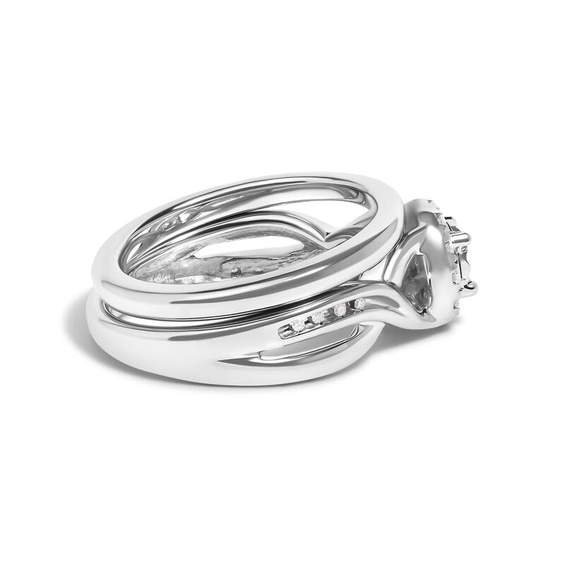 Haus Of Brilliance .925 Sterling Silver 1/7 Cttw Diamond Halo Bypass ...