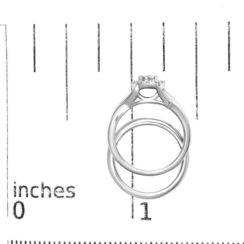 Haus Of Brilliance .925 Sterling Silver 1/7 Cttw Diamond Halo Bypass ...