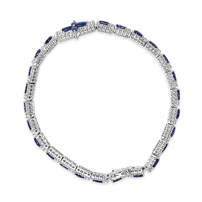 Haus Of Brilliance Sterling Silver Dark Blue Sapphire and Topaz ...