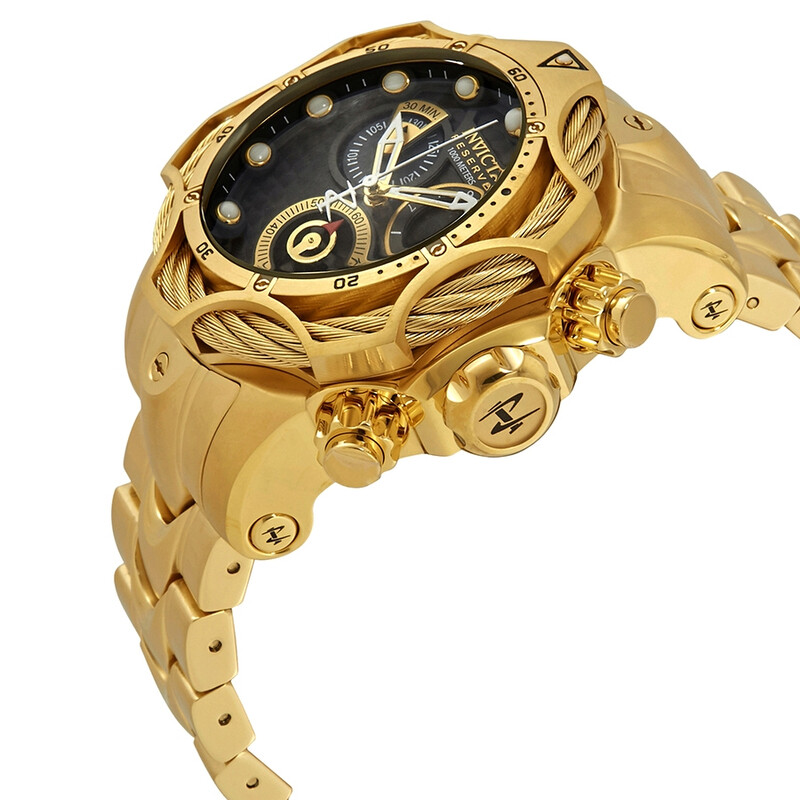 Invicta Reserve Gunmetal Dial Men's Gold Tone Chronograph Watch 27699 ...