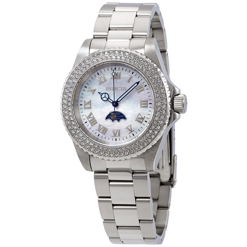 Invicta Sea Base White Mother of Pearl Dial Crystal Ladies Watch 23829 ...