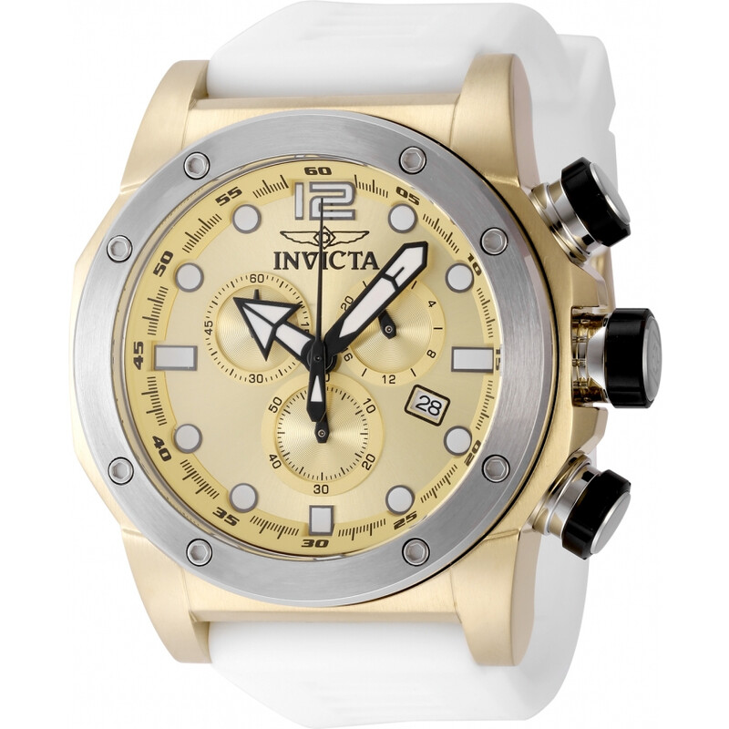 Invicta Sea Hunter Chronograph GMT Quartz Gold Dial Men's Watch 48976 ...