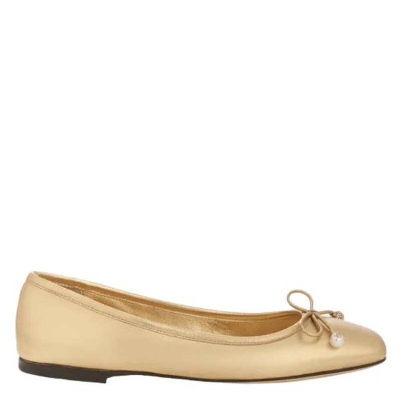 Jimmy Choo Elme Nappa Leather Ballet Flats, Brand Size 37.5 ( US Size 7 ...
