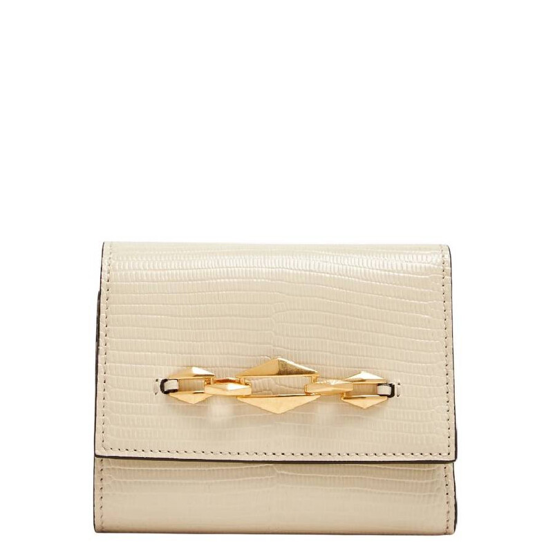Jimmy Choo Marinda Diamond-Chain Leather Wallet J000168895-BAMBOO/GOLD ...