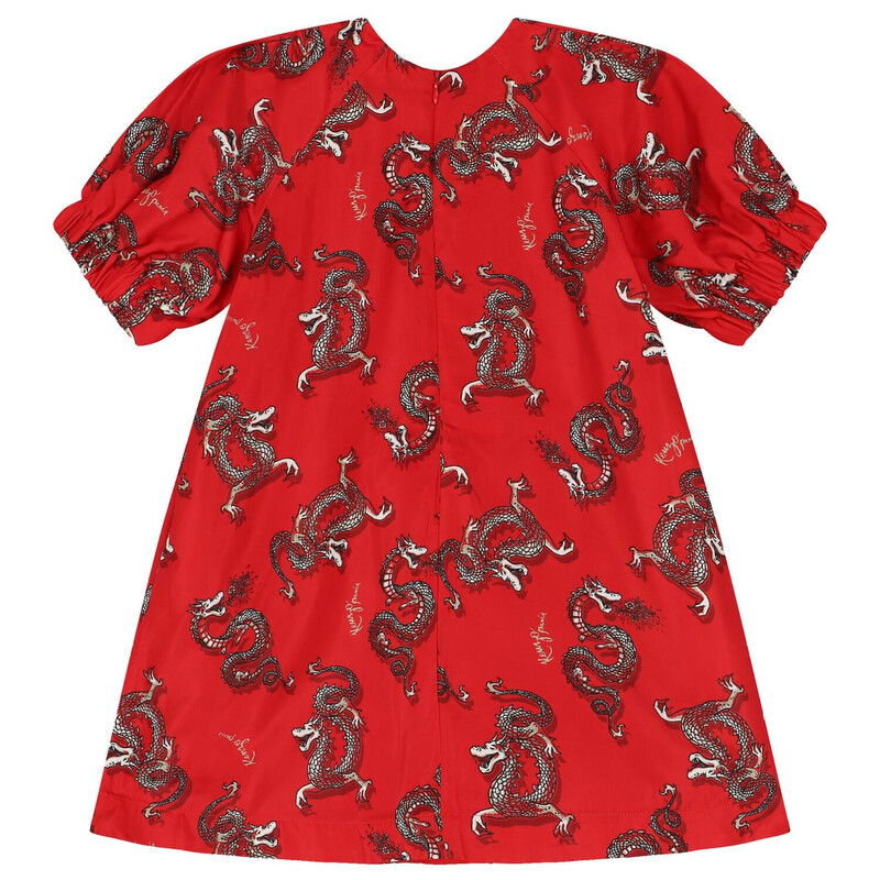 Kenzo Girls Graphic Print Puff Sleeve Dress, Size 6Y K60005-991 ...