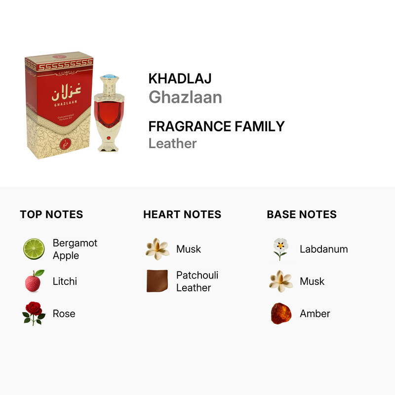 Khadlaj Unisex Ghazlaan Perfume Oil 0.67 oz Fragrances 6291107971827 ...