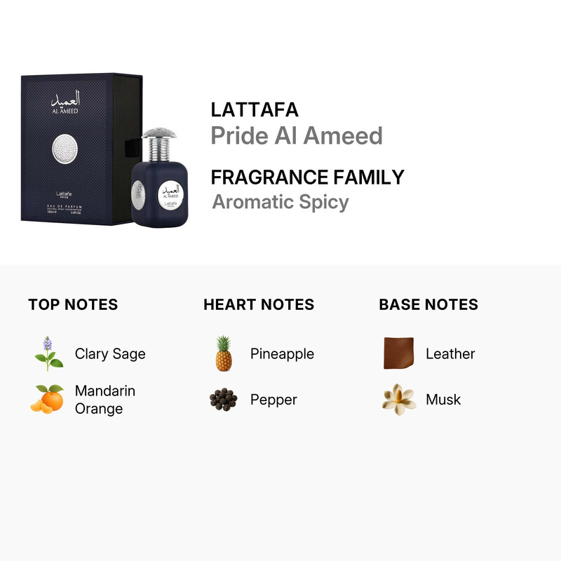 Lattafa Men's Pride Al Ameed EDP 3.4 oz Fragrances 6291108738252 ...