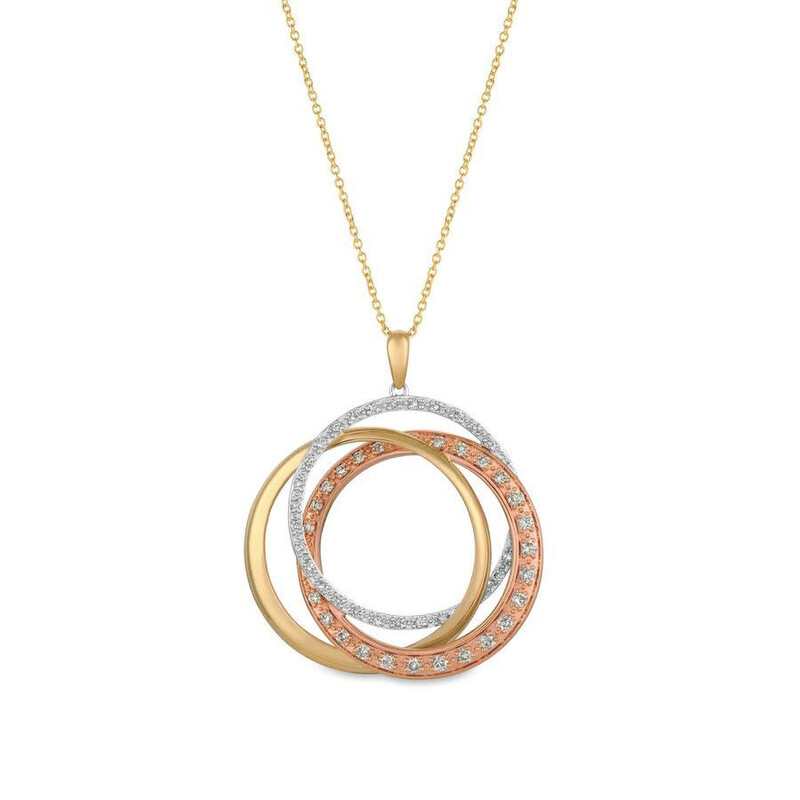 Le Vian Ladies Circle Necklaces set in 14K Tri Color Gold TRCT 26 ...