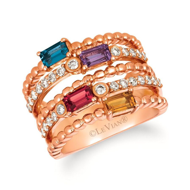 Le Vian Ladies Le Vian Mulitcolor Rings in 14K Strawberry Gold R6302M ...