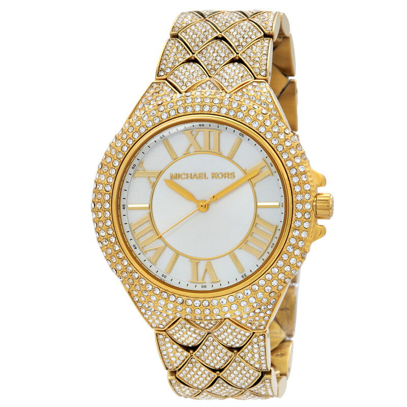 Michael Kors Camille Quartz Crystal White Dial Ladies Watch MK4800 ...