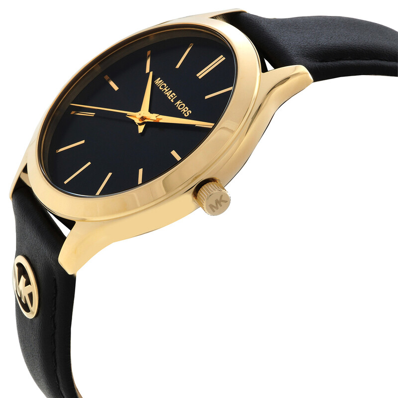 Michael Kors Slim Runway Quartz Black Dial Ladies Watch MK7553 michael-kors-slim-runway-quartz-black-dial-ladies-watch-mk7553