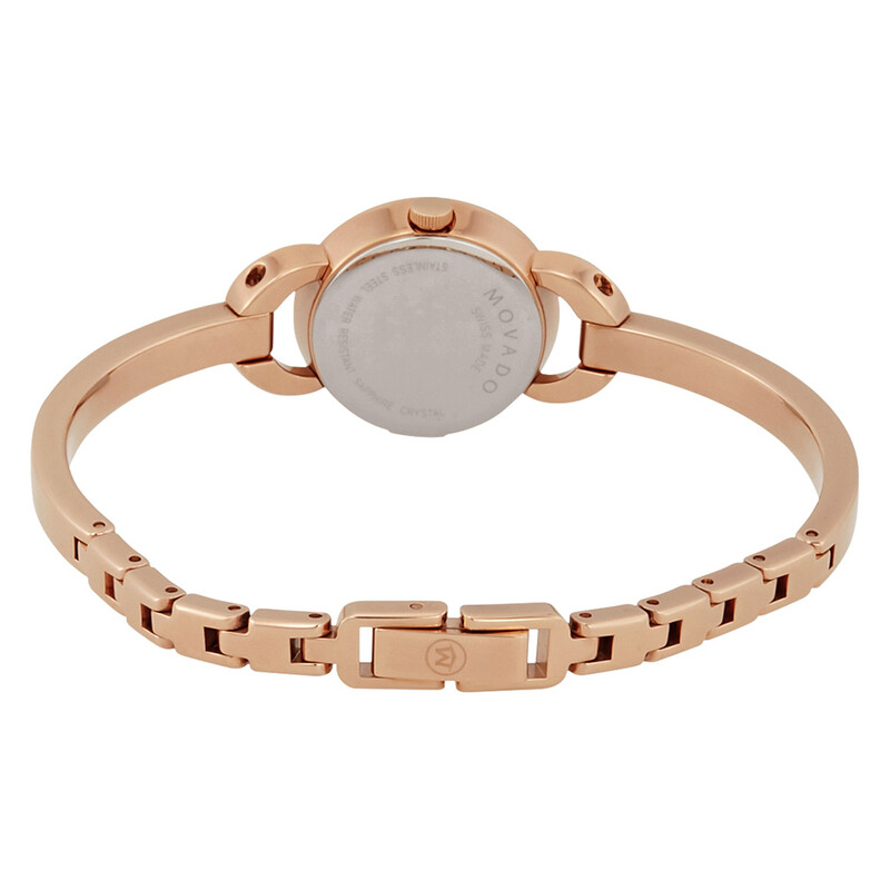 Movado Rondiro Black Dial Rose Golf-tone Ladies Watch 0607065 ...