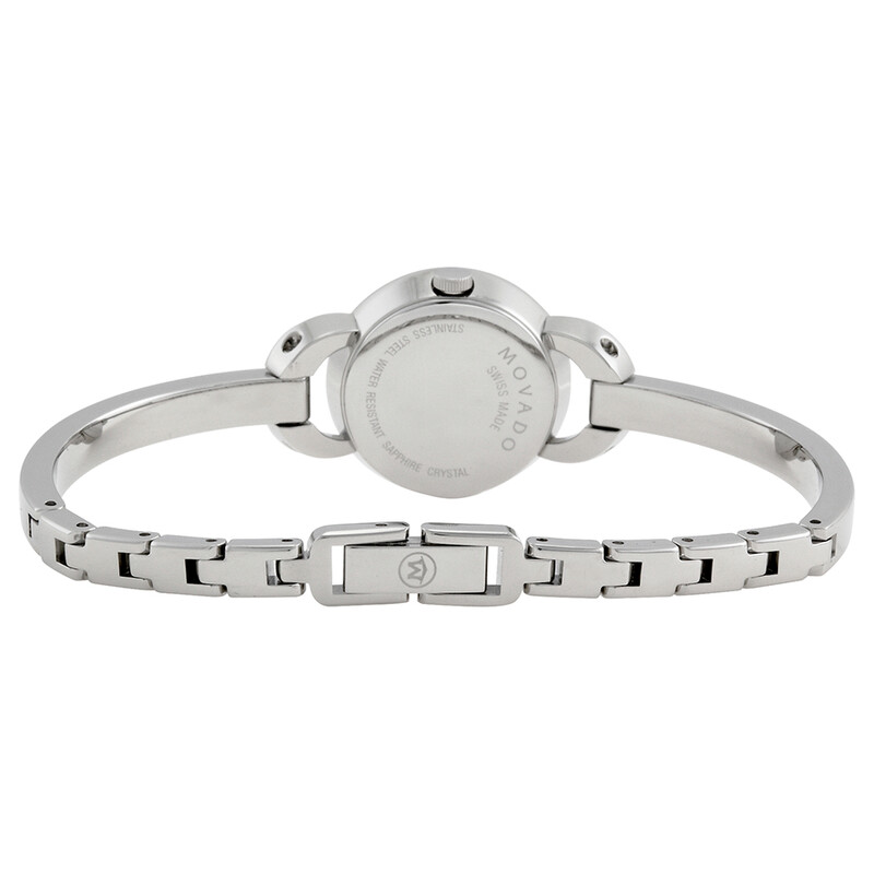 Movado Rondiro Black Dial Stainless Steel Bangle Ladies Watch 0606798 ...