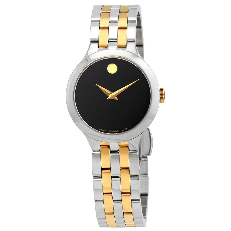 Movado Veturi Quartz Black Museum Dial Two-tone Ladies Watch 0607419 ...