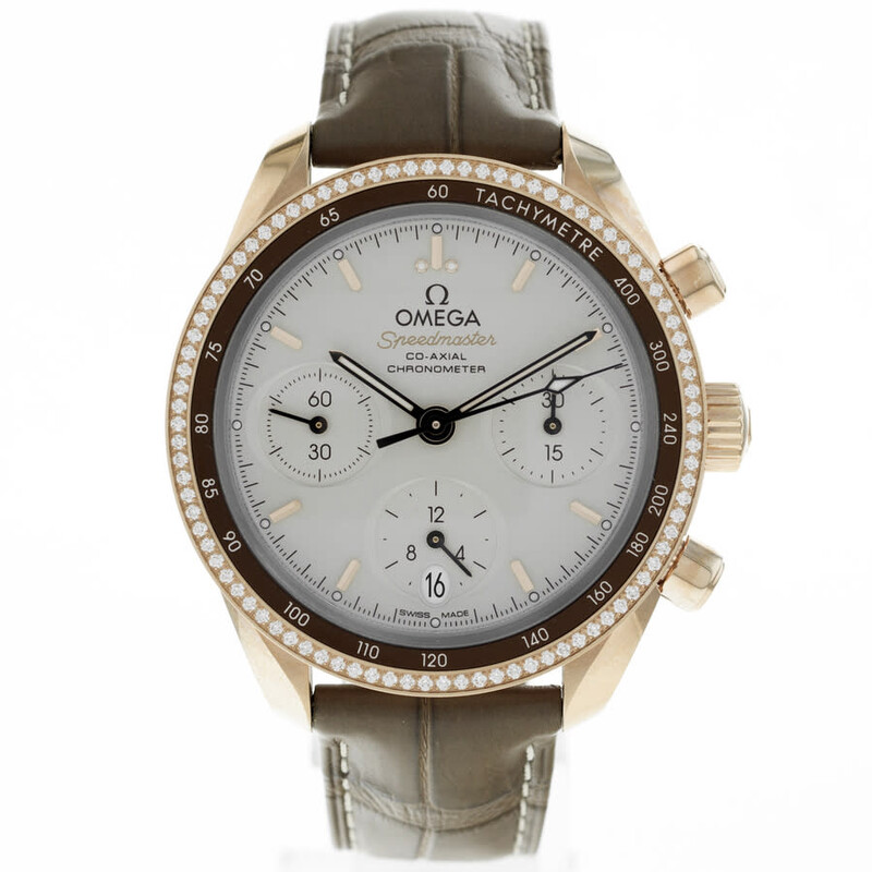 Omega Speedmaster Chronograph Automatic Chronometer Diamond Silver Dial ...