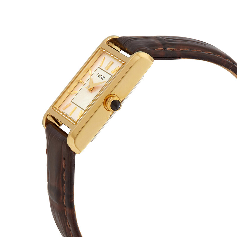 Seiko Open Box - Seiko Essentials Quartz Light Champagne Dial Ladies ...