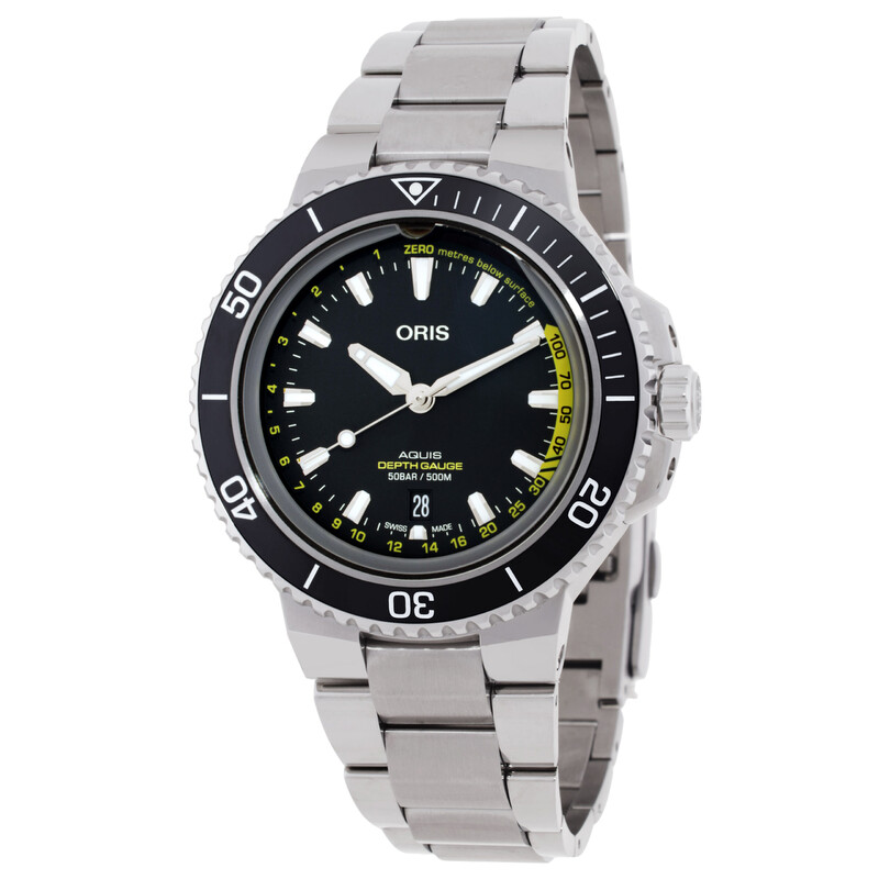 Oris Aquis Depth Gauge Automatic Black Dial Men's Watch 01 733 7755 ...