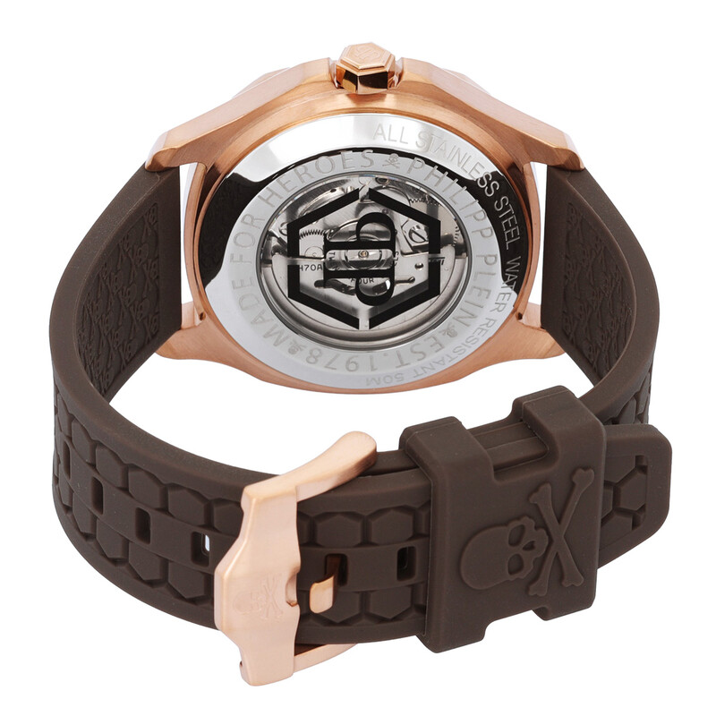 Philipp Plein Skeleton Spectre Automatic Crystal Silver Dial Men's ...