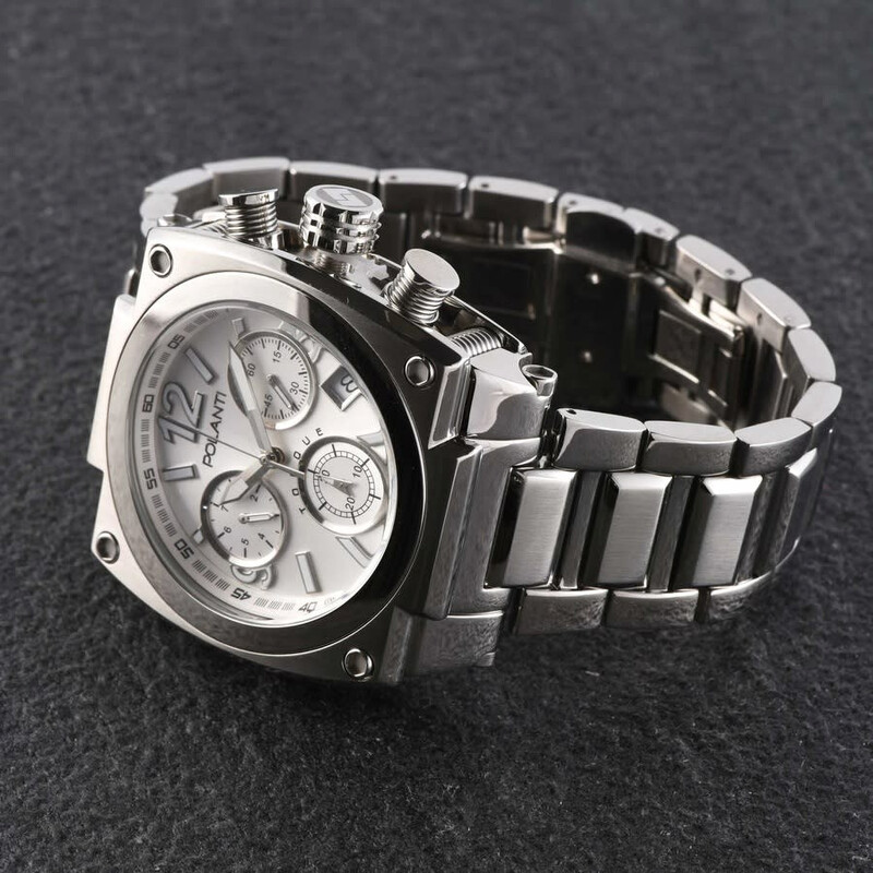 Polanti Torque Ii Chrono Chronograph White Dial Men's Watch PLT2003-SWT ...