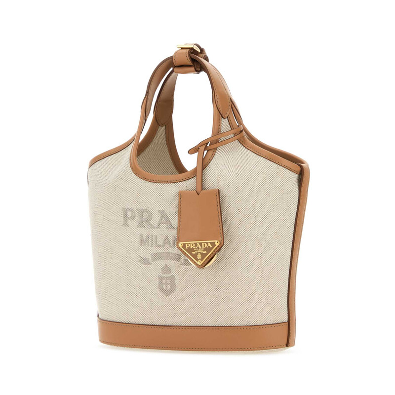 Prada Sand Canvas Handbag 1BE074VOAH2DLI F0018 8059652838013 - Handbags ...