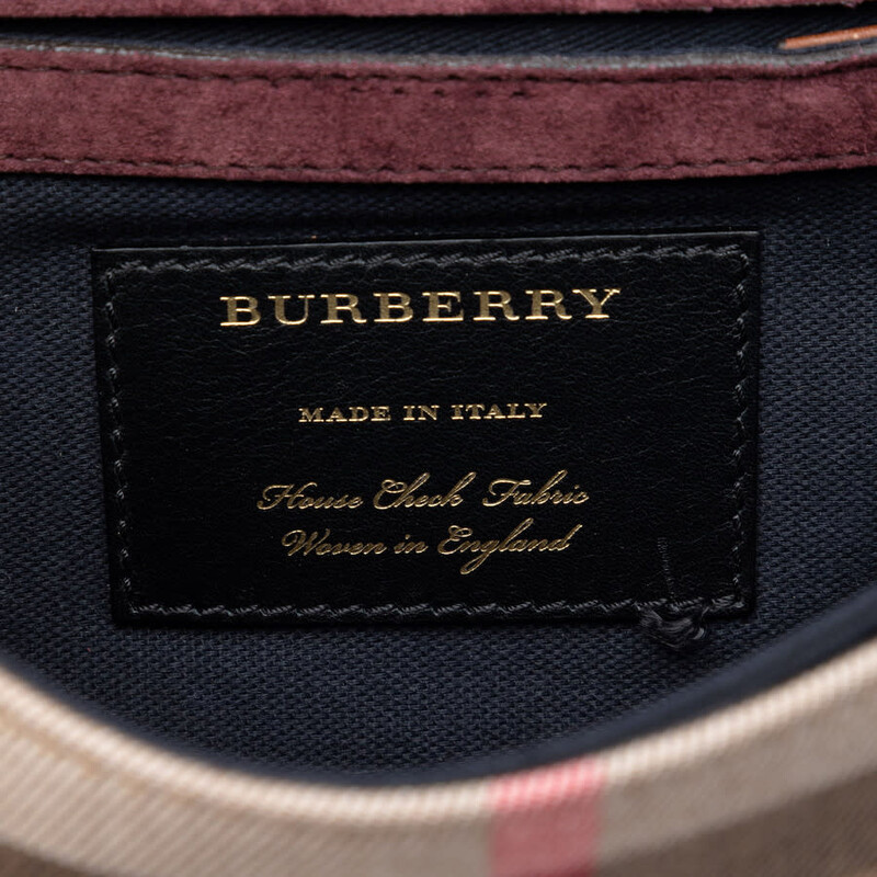 Burberry Pre-owned Burberry Small Leather and House Check Canvas Derby ...