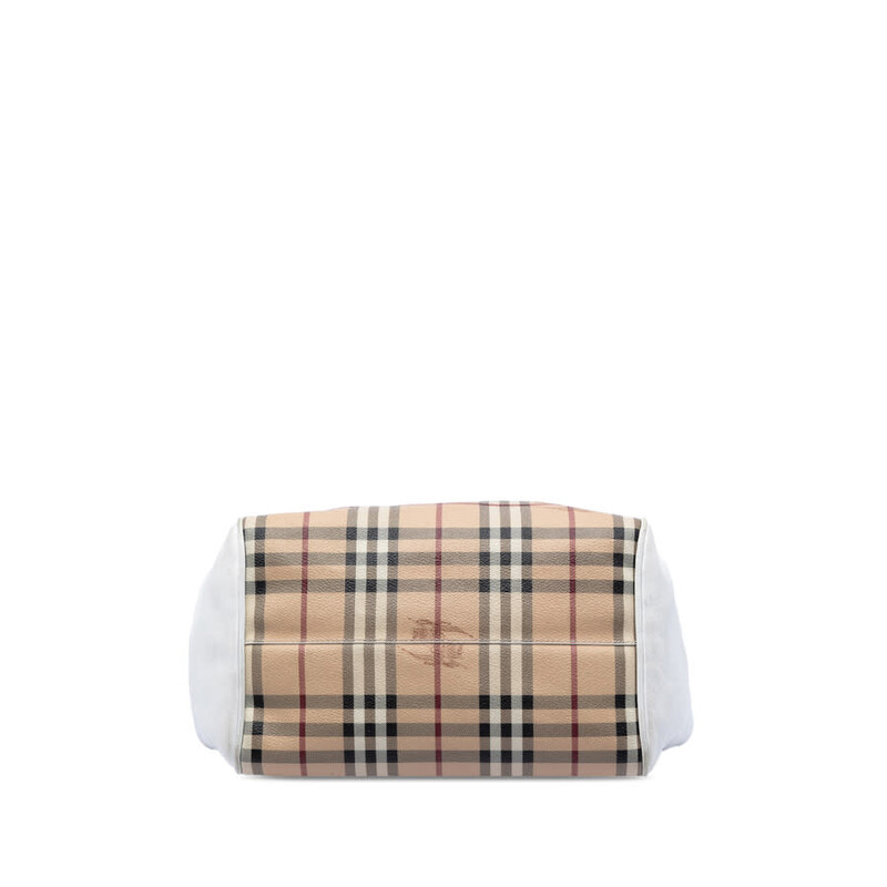 Burberry Pre-owned Burberry Small Leather Trimmed Haymarket Check ...