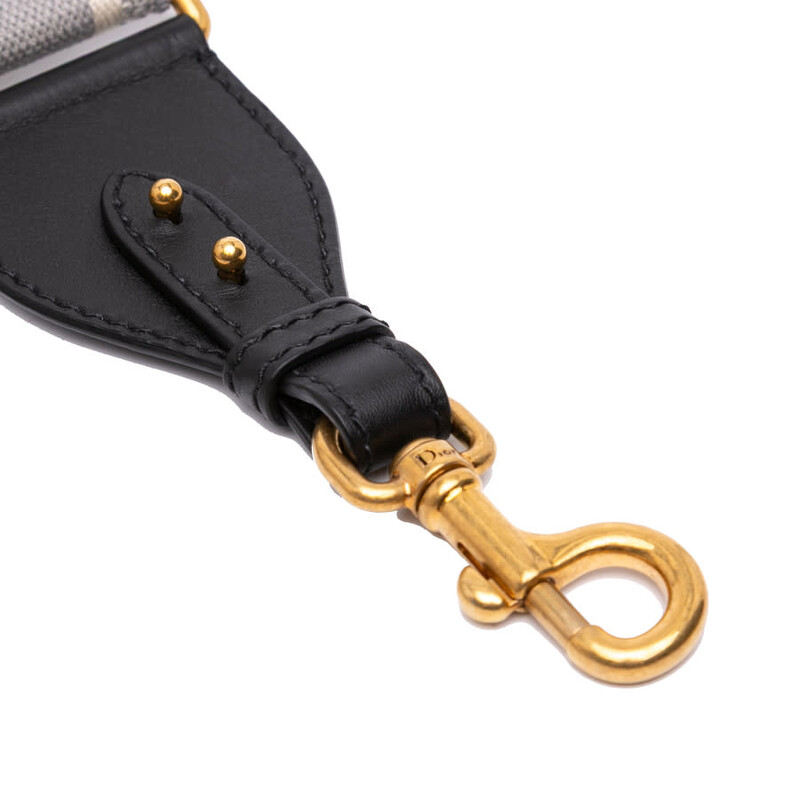 Dior Pre-owned Dior Embroidered Canvas Logo Bag Strap Ladies ...