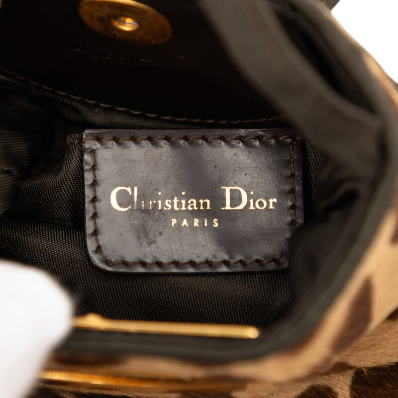 Dior Pre-owned Dior Pony Hair Leopard Print Malice Crossbody Ladies ...