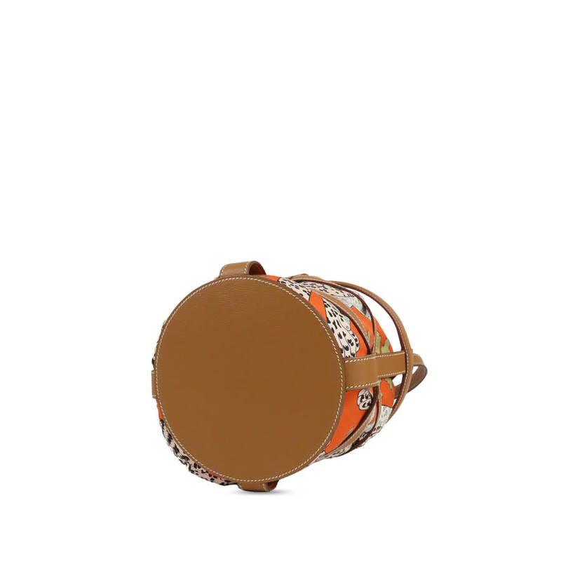 Hermes Pre-owned Hermes Les Leopards Silk and Epsom Sac Musardine ...