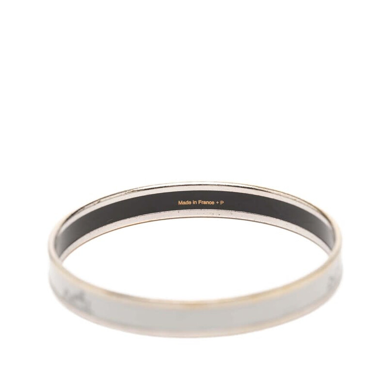 Hermes Pre-owned Hermes Narrow Caleche Enamel Bangle 70 Ladies ...