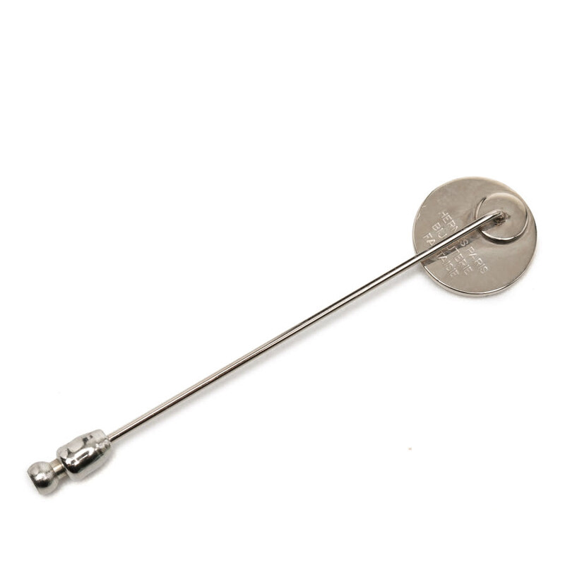 Hermes Pre-owned Hermes Palladium Plated Clou de Selle Stick Pin Brooch ...