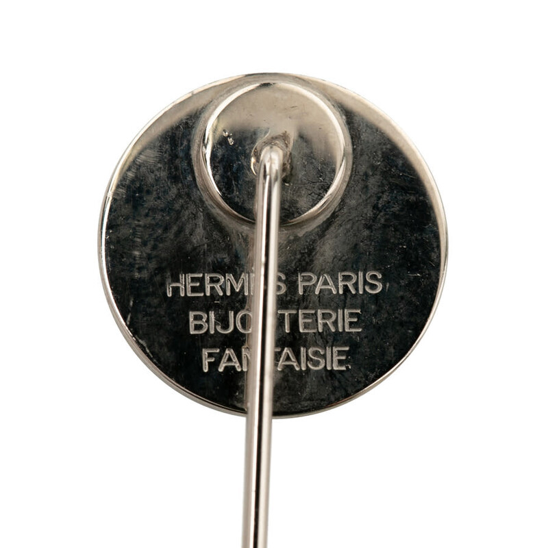 Hermes Pre-owned Hermes Palladium Plated Clou de Selle Stick Pin Brooch ...