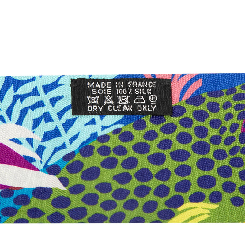 Hermes Pre-owned Hermes Under the Waves Twilly Silk Scarf Ladies ...